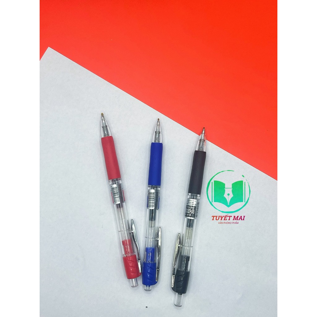 Hộp 12 Bút Nước Bấm D.A P&T U-Knock 0.5mm Móc Sắt Mực Xanh, Đỏ, Đen Chất Lượng Tốt / Bút Nước ...