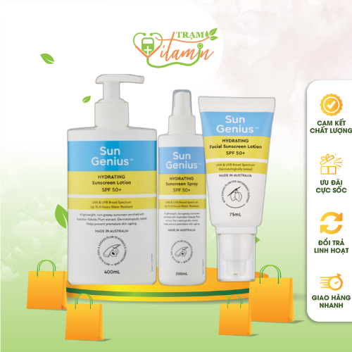 Xịt chống nắng SPF 50+ cho da nhạy cảm, chống thấm nước Sun Genius ...