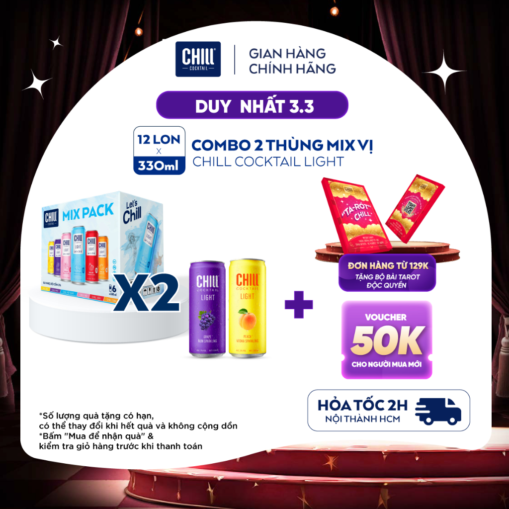 Combo 2 Thùng 6 lon Chill Cocktail Sakura mix vị Vải Sake & Dưa Hấu ...