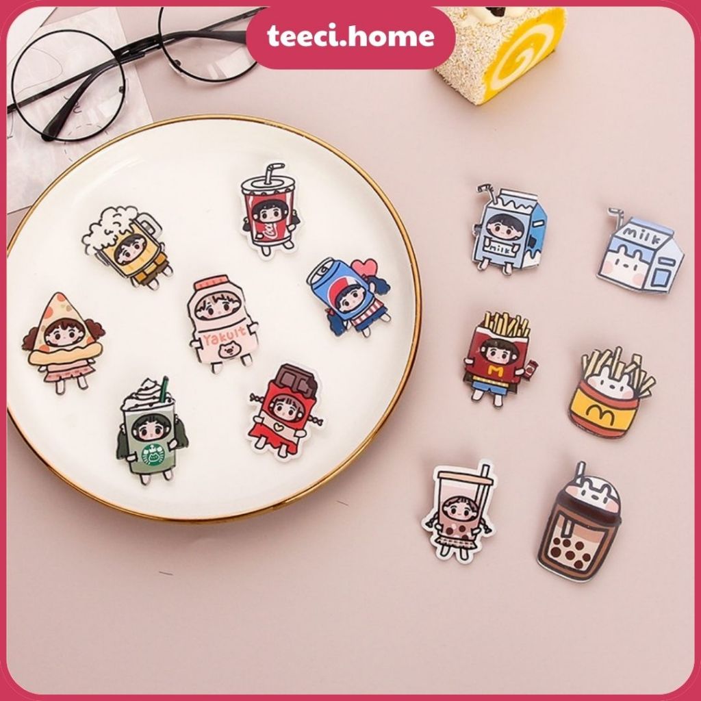 Huy Hiệu Phụ Kiện Cài Áo FAST FOOD Pin Stick Ghim Trâm Cài Áo Acrylic ...