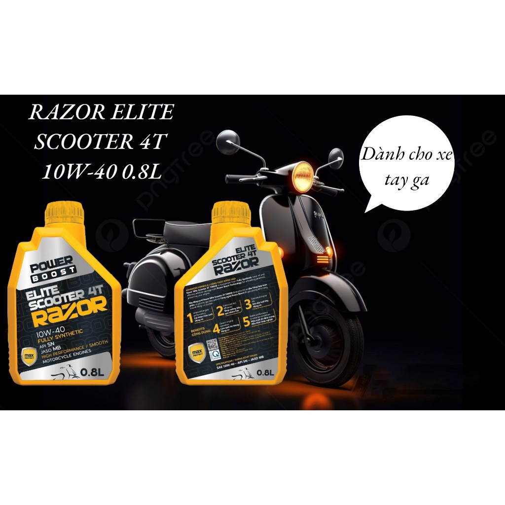 NHỚT RAZOR CHO XE TAY GA FULLY SYNTHETIC ELITE SCOOTER 4T 10W-40 0.8L ...
