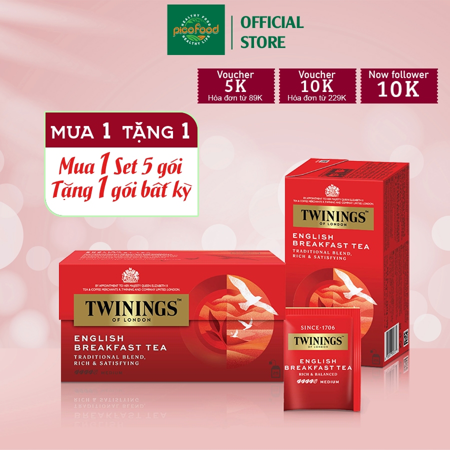 Trà túi lọc Twinings of London English Breakfast Tea hộp 25 gói | trà đen Anh Quốc thượng hạng ...