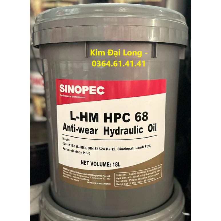 Dầu thủy lực Sinopec L-HM HPC 46,68 - 18L | Shopee Việt Nam