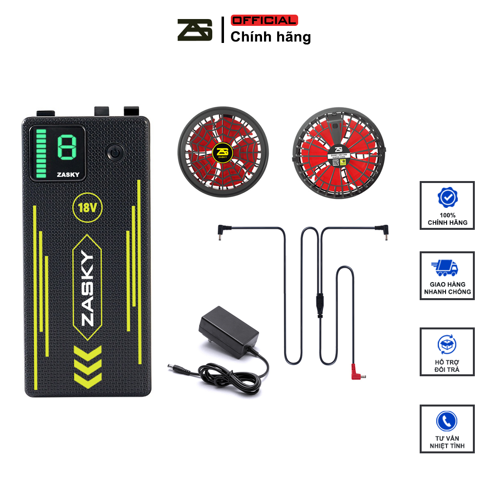 [Xả Kho, Chính Hãng] Bộ Phụ Kiện ZASKY PIN 50.000mah Quạt Không Chổi ...