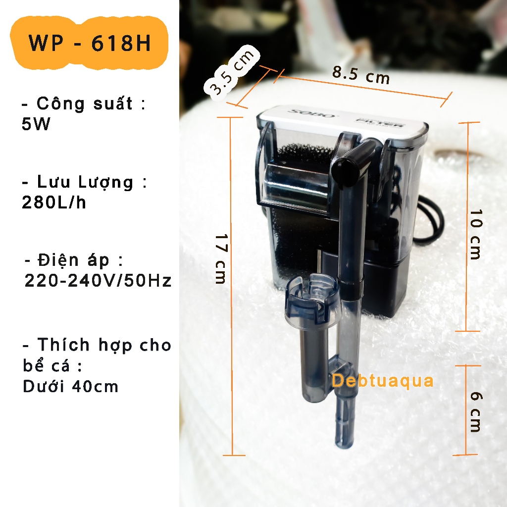 LỌC THÁC - LỌC TREO SOBO 618H/ 628H/ 638H chạy êm cho bể cá thủy sinh treo thành hồ | Shopee ...