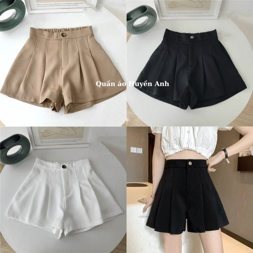 [hàng loại đẹp] Quân short xòe xếp ly cạp cao chun sau co giãn_quần áo ...