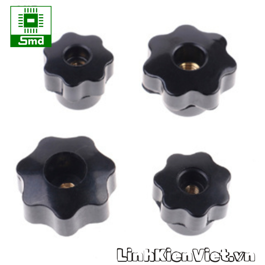 Núm Vặn Hoa Mai 5 cánh ren âm, tay vặn nhanh vỏ Nhựa M4 M5 M6 M8 M10 Ốc ...