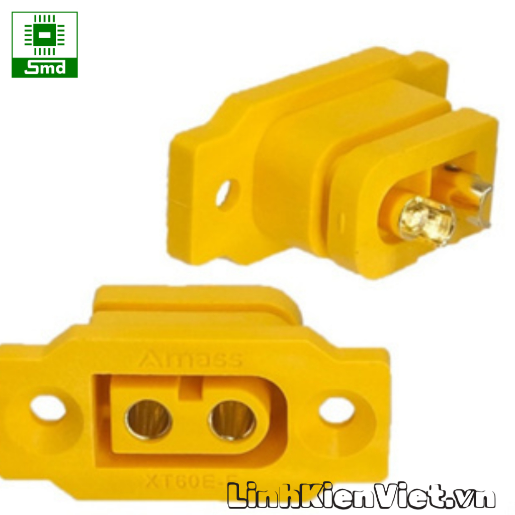 Jack Amass XT60E XT60 XT-60 ( XT60E-F, XT60E-M ) Chính Hãng Mạ Vàng Lắp Cố Định Trên Linh Kiện ...