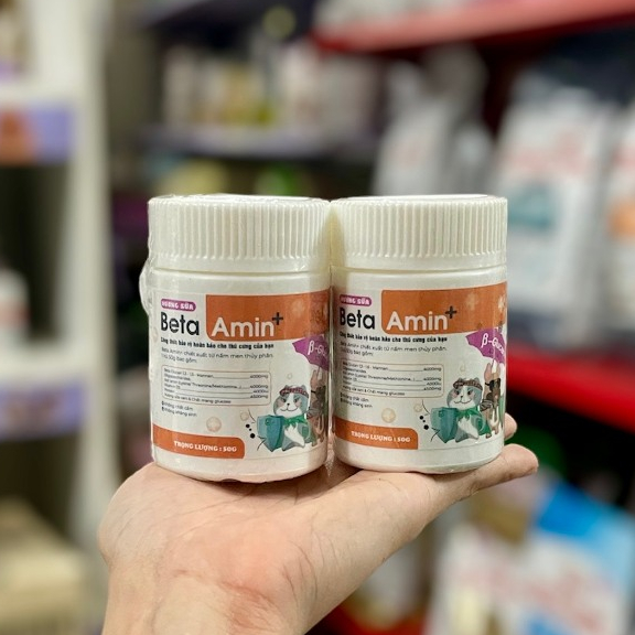 Bột dinh dưỡng Beta Amin giúp tăng đề kháng chó mèo HŨ 50G | Shopee ...