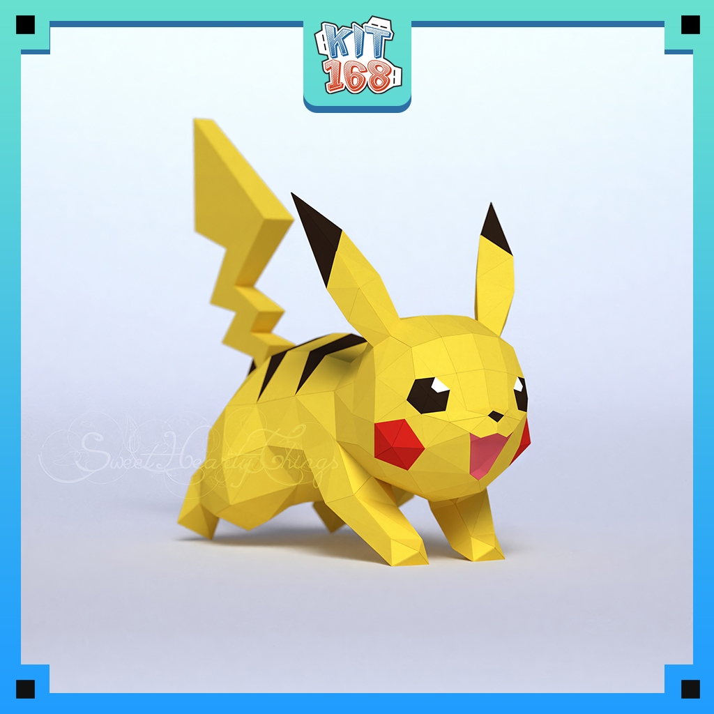 Mô hình giấy Anime Game Pokemon Pikachu Polygon ver 1 | Shopee Việt Nam