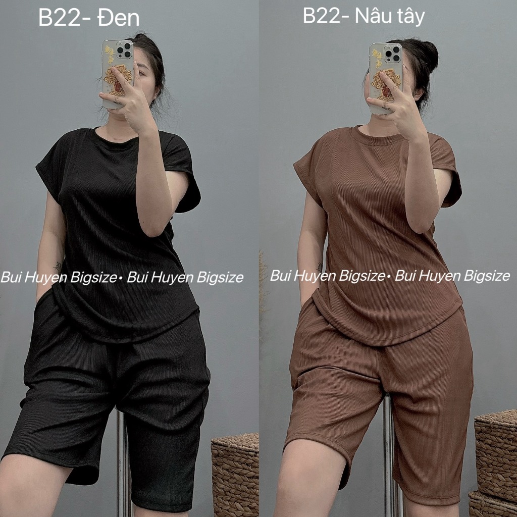 B22 Sét Bộ Áo Cộc Tay Hến Quần Ngố Chất Tăm Lạnh BIGSIZE FORM 55-90kg ...