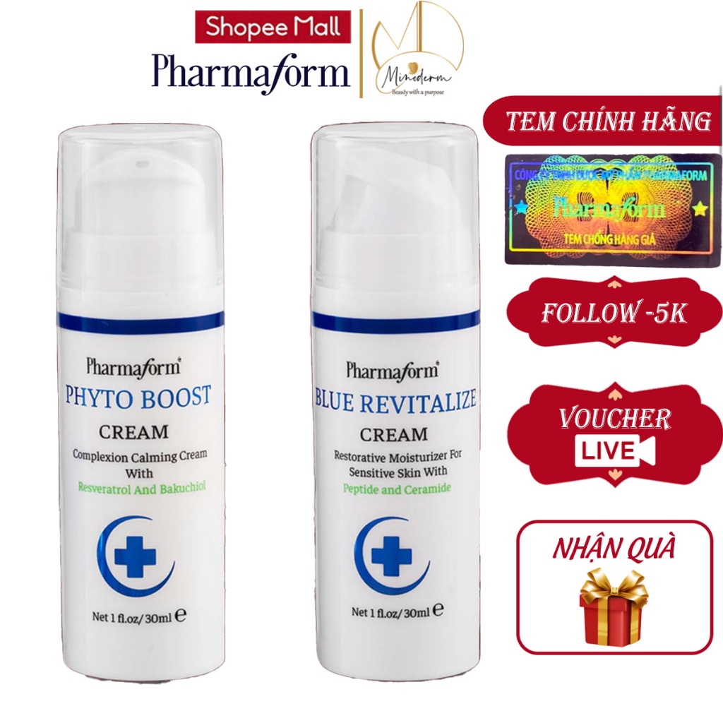 Kem dưỡng Pharmaform Blue Revitalize, Phyto Boost Cream phục hồi, chống ...