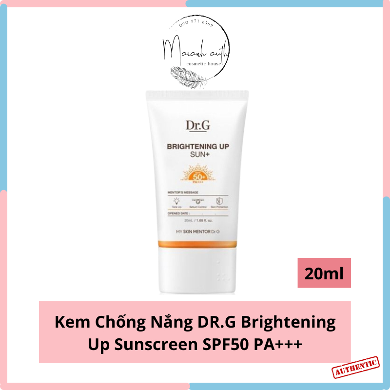 Kem Chống Nắng DRG Brightening Up Sunscreen SPF50 PA+++ KCN DR.G Cam Nâng Tone Lót Trang Điểm ...