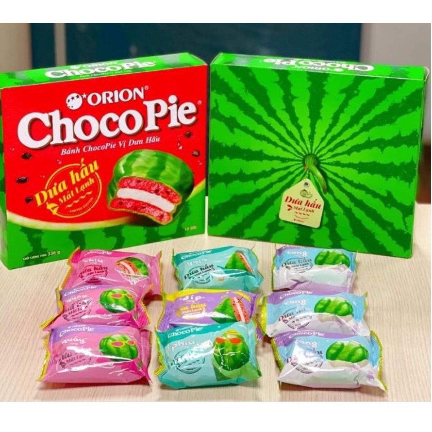 Bánh Choco Pie Orion Vị Dưa Hấu (Hộp 12 cái) | Shopee Việt Nam