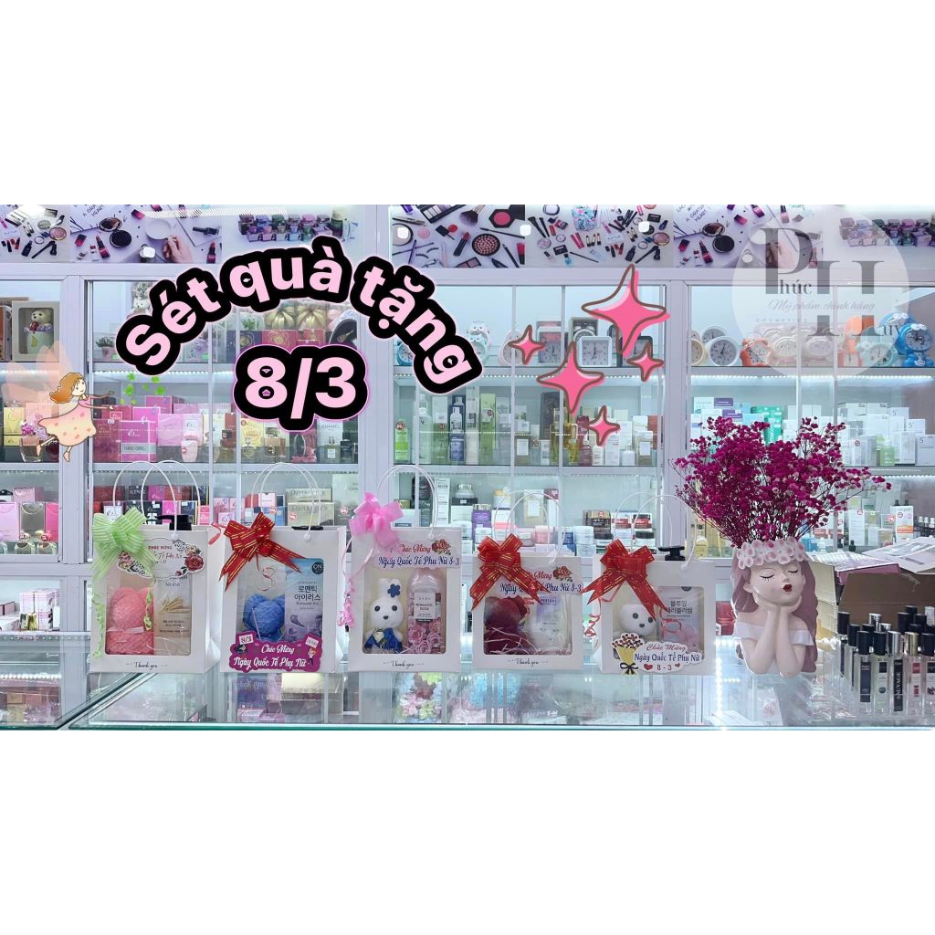QTST Sét quà tặng 8/3 gồm sữa tắm, dầu gội , túi nơ , khăn gấu | Shopee ...