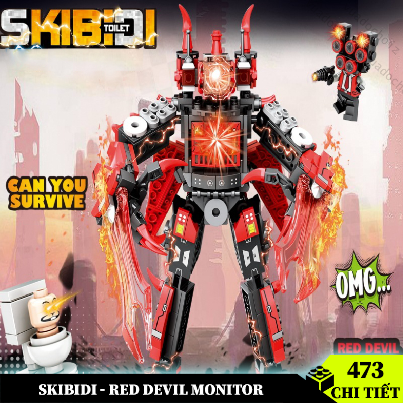 Skibidi Toilet Đồ Chơi Red Devil Monitor Man 473 Chi Tiết, Mô Hình ...