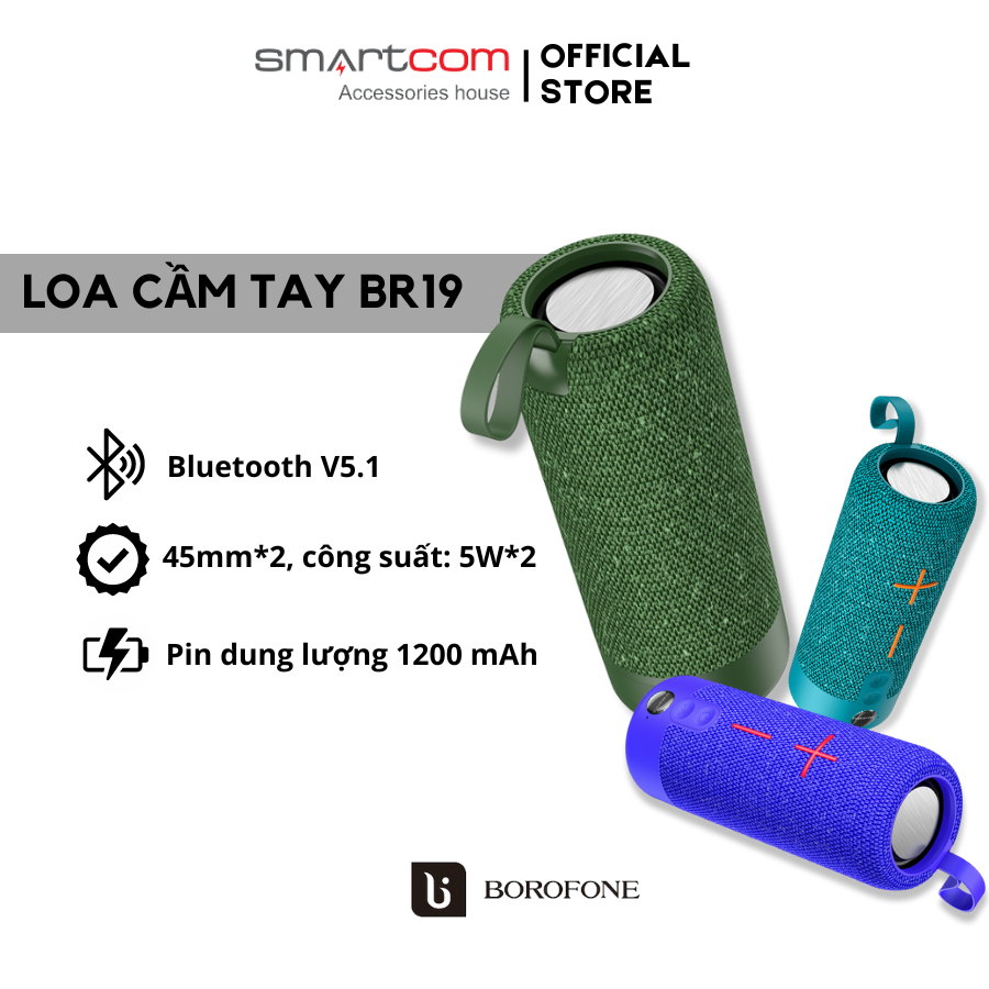 Loa Bluetooth không dây cầm tay bass mạnh, pin 2H, usb thẻ nhớ nhiều chế độ chính hãng Borofone ...