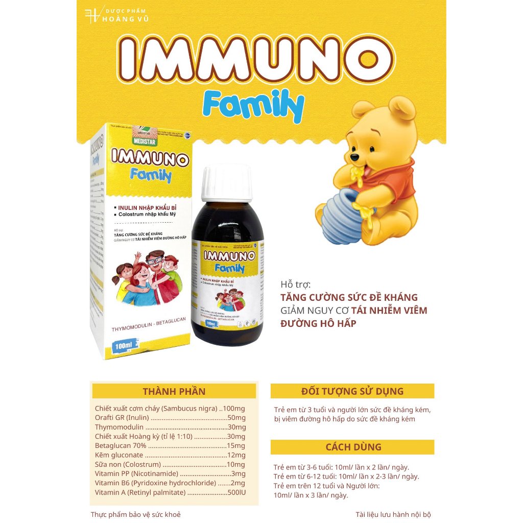 [Chính Hãng] Siro tăng cường sức đề kháng Immuno Family (H/100ml ...