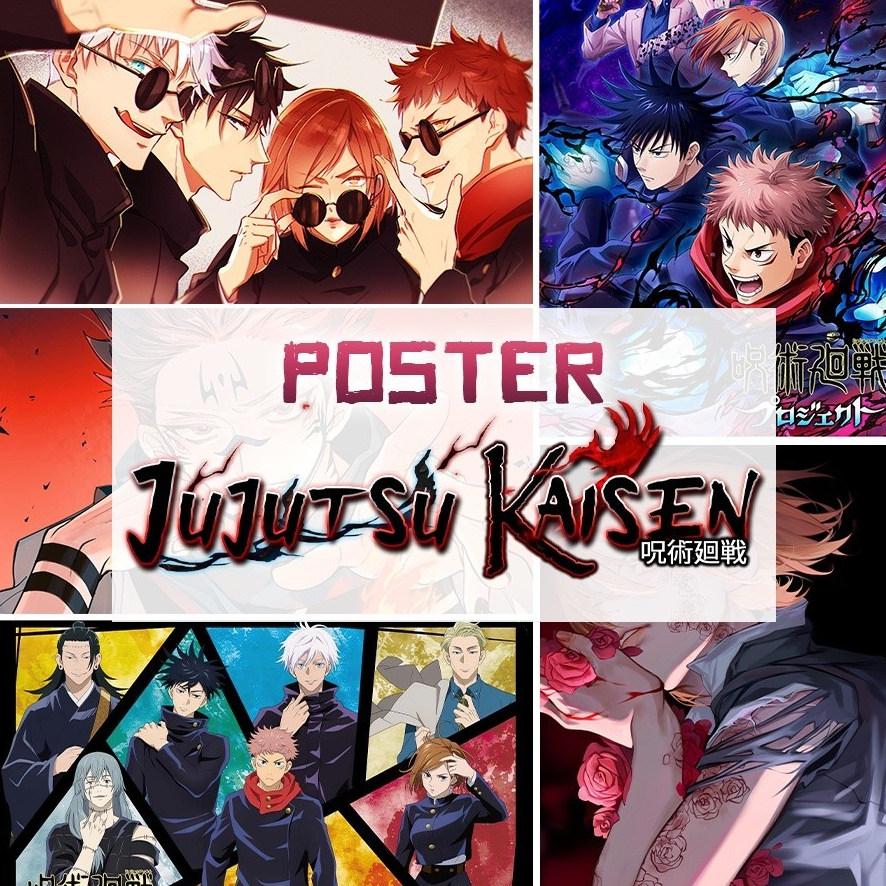 Poster Anime Jujutsu Kaisen, Tranh Dán Tường Manga Wall Decor Góc Học ...