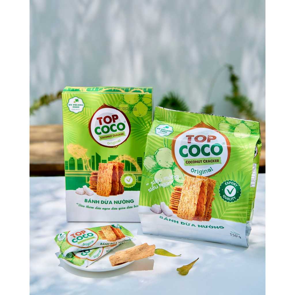 Bánh dừa nướng Top Coco Chính hãng hàng xuất khẩu 150Gam và 180Gam Món ...