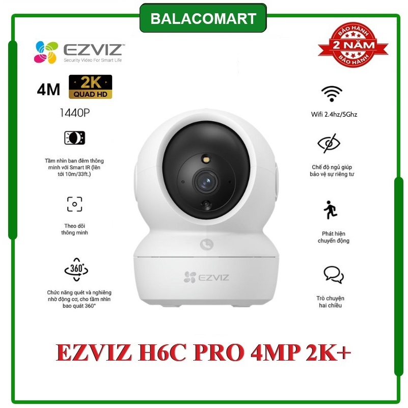 Camera Ezviz H6C PRO 2MP, 4MP chính hãng có màu ban đêm | Shopee Việt Nam