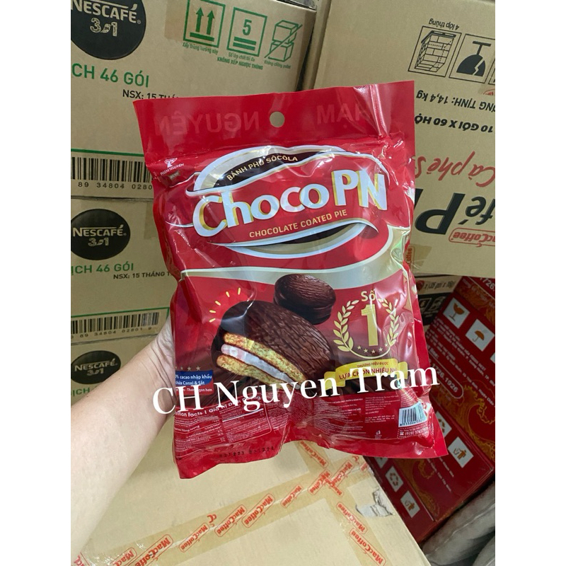 Bánh phủ sô cô la Choco PN Phạm Nguyên bịch 216g(12 cái) | Shopee Việt Nam