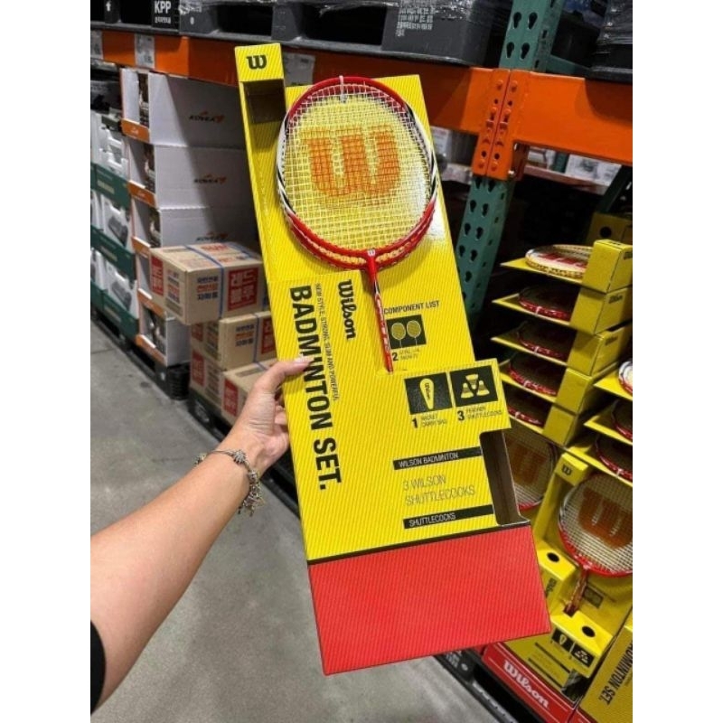 Bộ vợt cầu lông viền đỏ kèm 3 cầu Wilson pick up store Hàn | Shopee ...