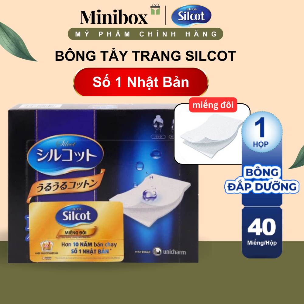 Bông tẩy trang Silcot miếng đôi, hộp đen 40 miếng | Minibox | Shopee ...
