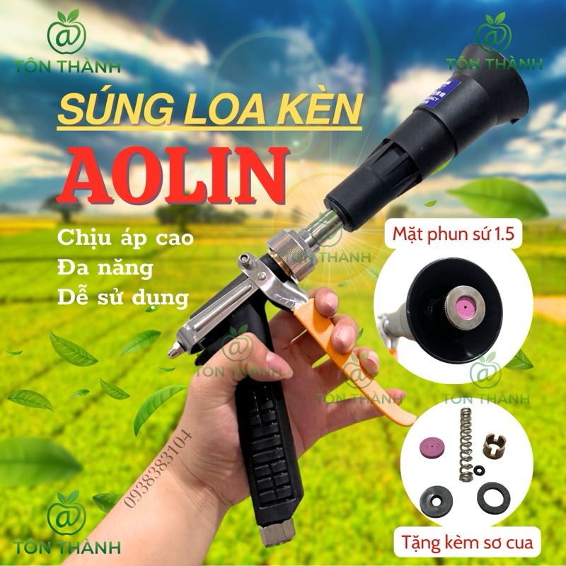 SÚNG XỊT LOA KÈN ÁP LỰC MẶT SỨ CHÍNH HÃNG AOLIN TAIWAN HÀNG LOẠI 1 CAO ...