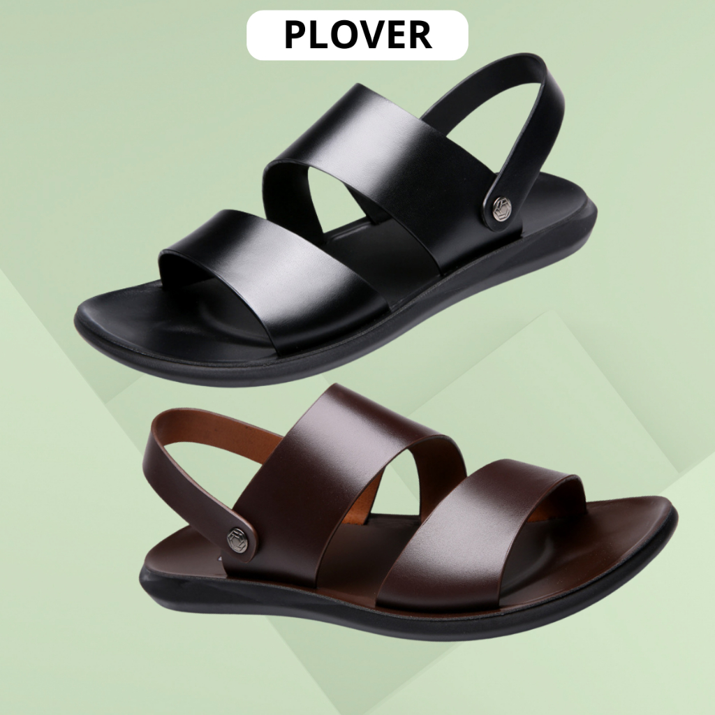 Dép nam da bò quai ngang dep xăng đan cao cấp chính hãng PLOVER mã BCV ...