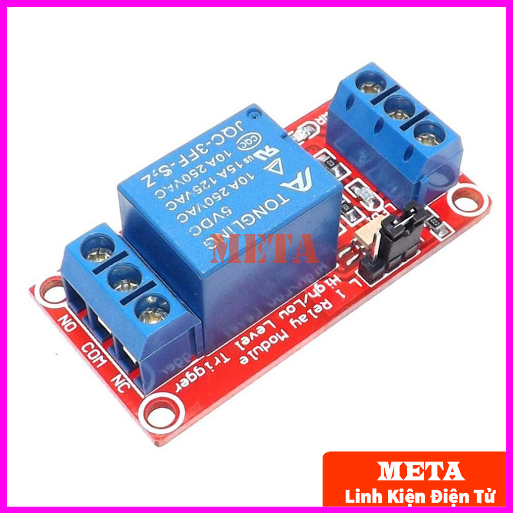 Module Relay 1 Kênh 5V 12V 24V Có Opto Cách Ly, Bảng Mạch Đỏ, Kích Mức ...