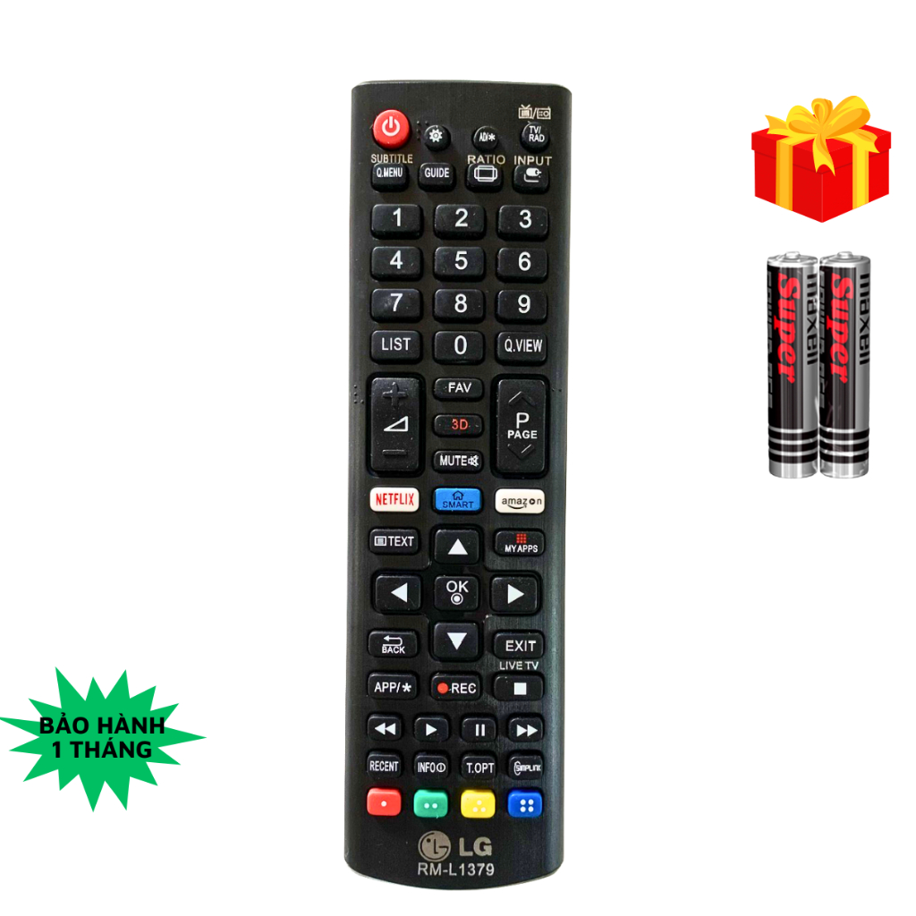 Remote điều khiển tivi LG Mã 06 RM-L1379 Netflix, điều khiển TV LG internet - Tặng kèm pin ...