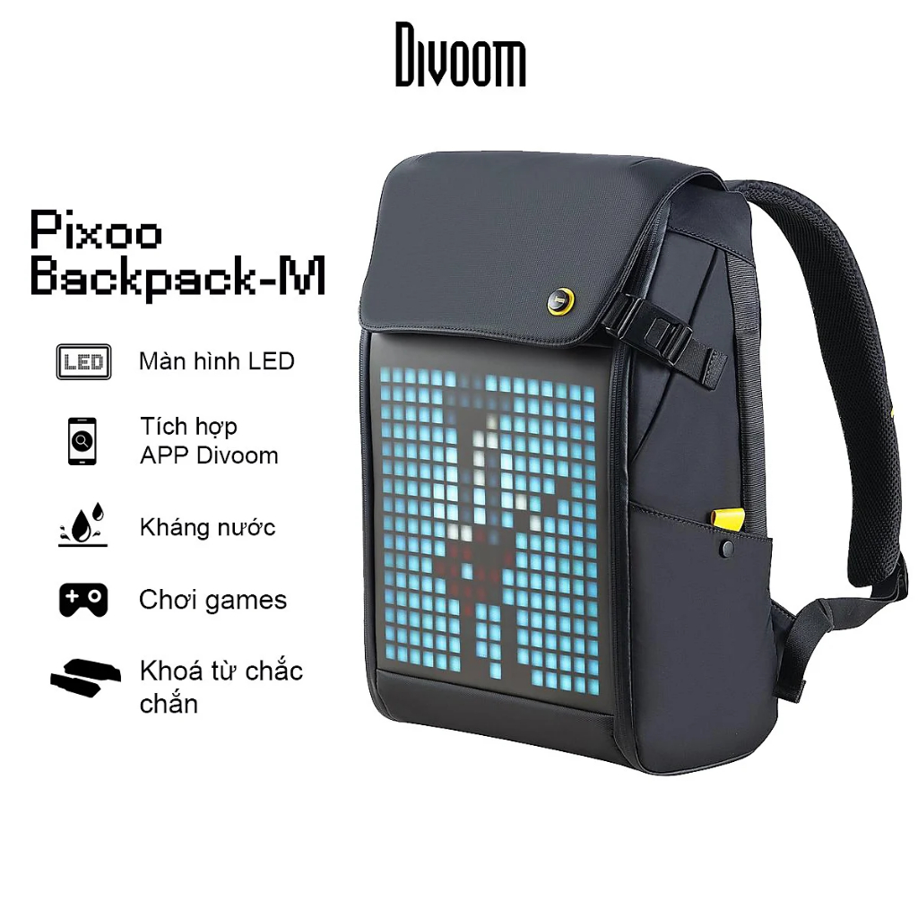 Balo đèn Led, Divoom Pixoo Backpack M- Ba lô Laptop 15inch, | Shopee ...