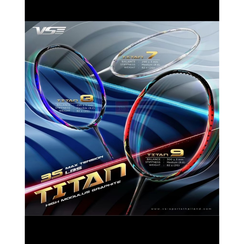 Vợt Cầu Lông VS Titan 7, Titan 5, Titan 6,8 Chính Hãng Cán Cầm G5 Linh ...