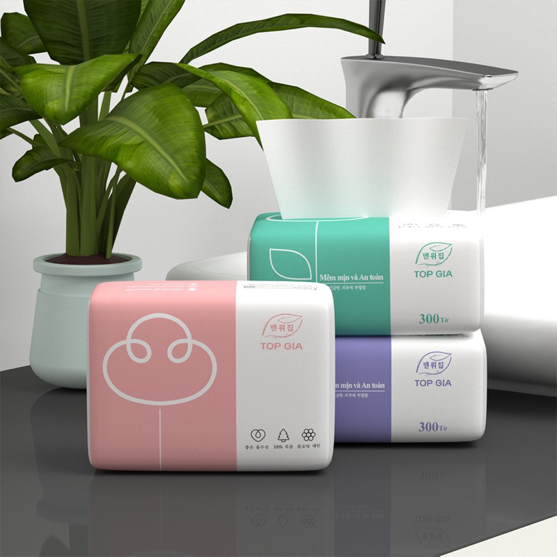 Thùng 16 gói giấy ăn đa sắc Topgia siêu hot | Shopee Việt Nam