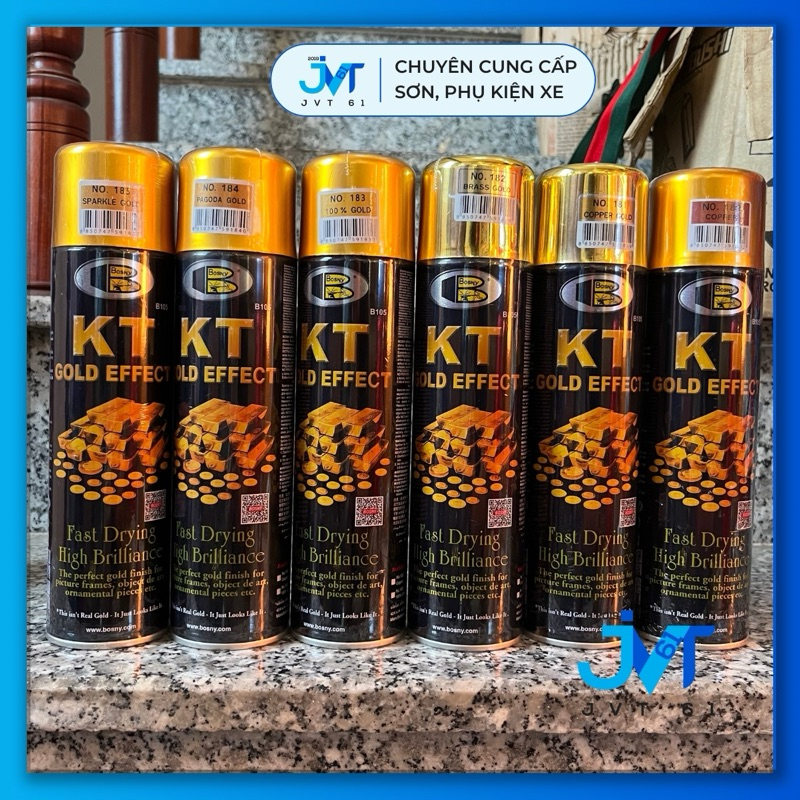 [NHIỀU MÀU] Sơn xịt giả vàng Bosny KT Gold Effect (180, 181, 182, 183 ...