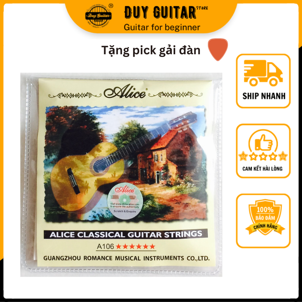 Bộ 6 dây đàn guitar classic Alice A106 dây nilon dành cho đàn ghitar cổ điển Duy Guitar Store ...