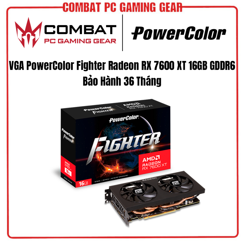 [HOT] VGA Card Màn Hình PowerColor Fighter Radeon RX 7600 XT 16GB GDDR6 ...