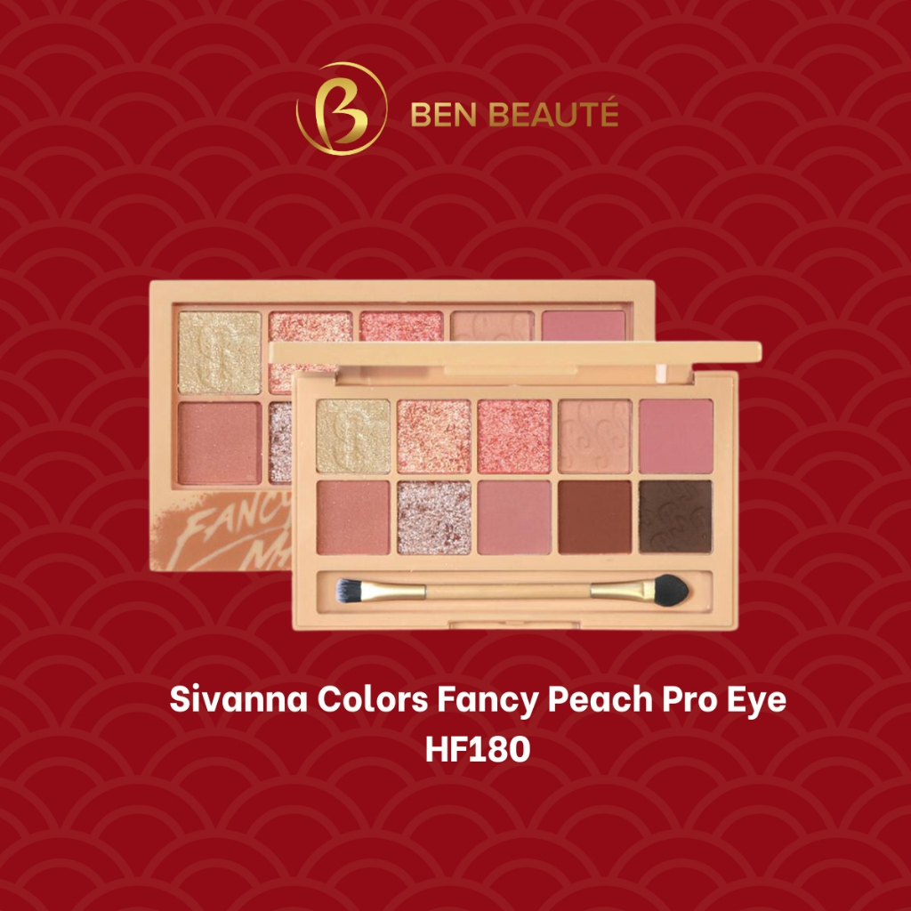Bảng Phấn Mắt 10 Ô Sivanna Colors Fancy Peach Pro Eye HF180 Kèm Cọ Tán ...