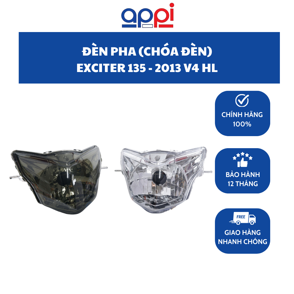 Đèn pha ( chóa đèn ) Yamaha EX135 - 2015 V4 HL chính hãng Appi | Shopee ...