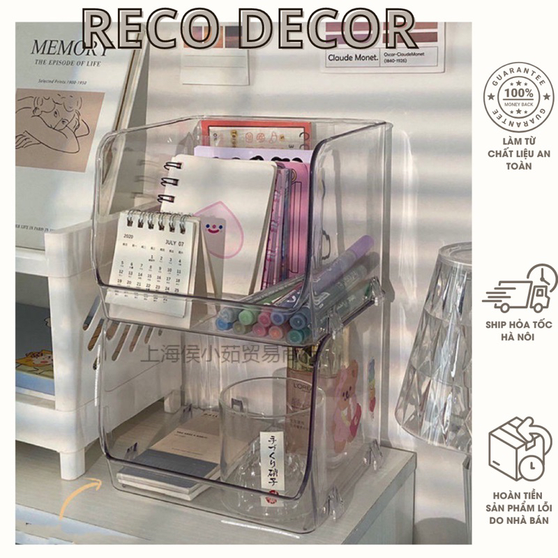 Khay Hộp Kệ Trong Suốt Arcrylic xếp tầng Đựng Sách Đồ Trang Điểm Decor ...
