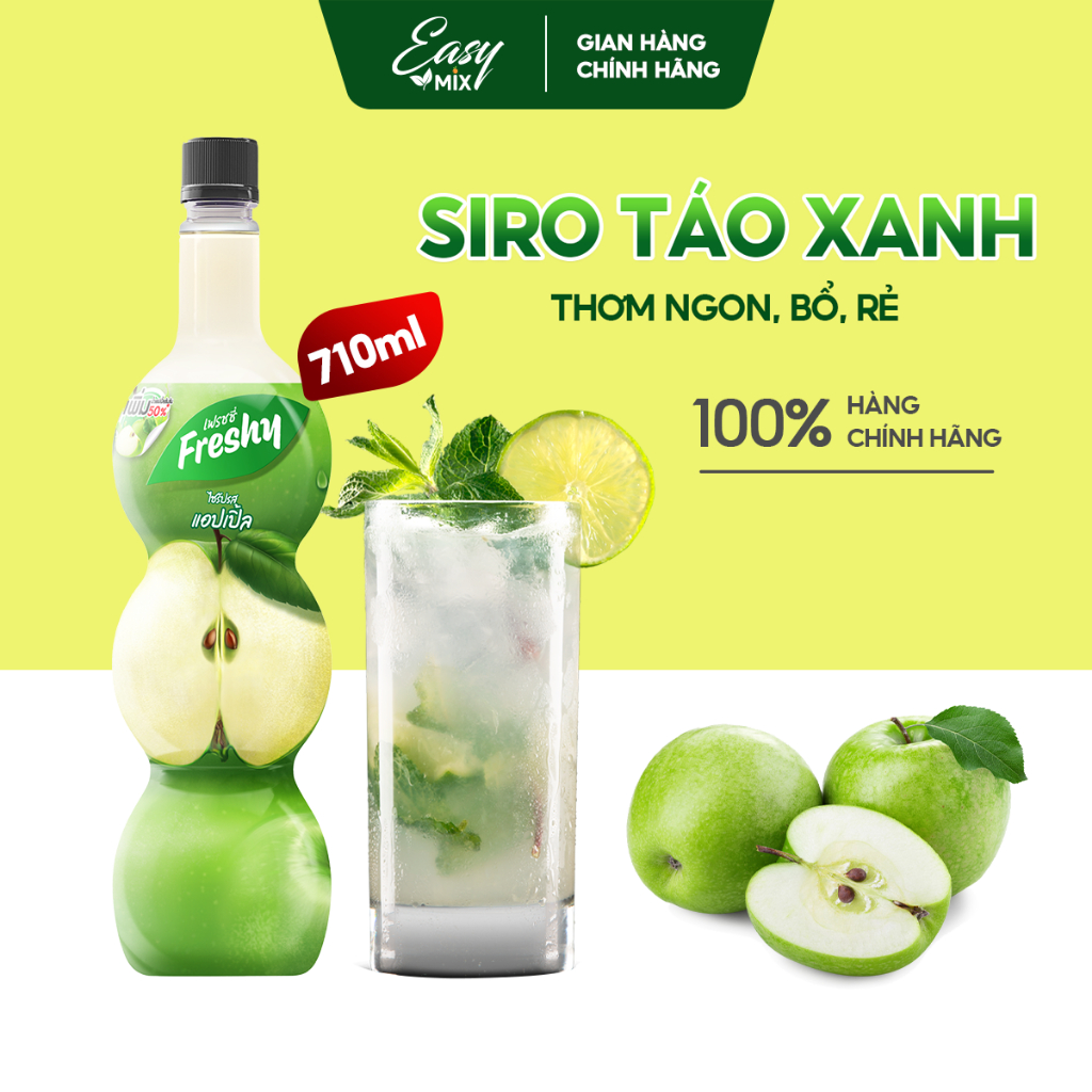 Siro Táo Xanh Freshy Green Apple Syrup Nguyên Liệu Pha Chế Trà Sữa Chai ...