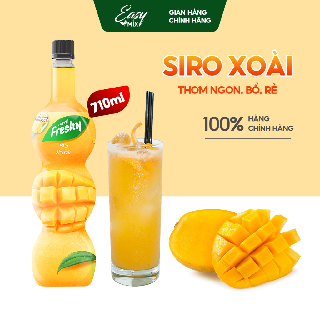 Siro Xoài Freshy Mango Syrup Nguyên Liệu Pha Chế Trà Sữa Chai 710ml ...