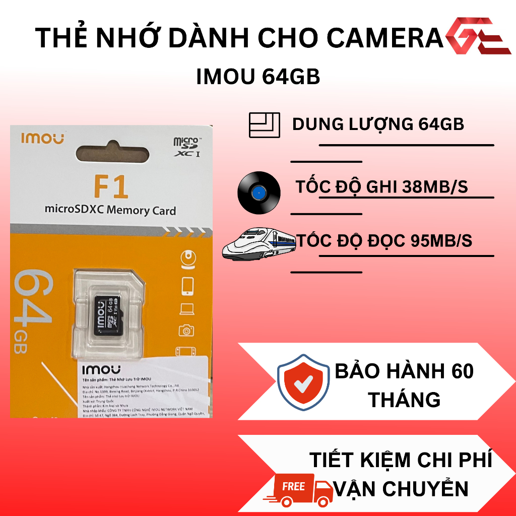 Thẻ Nhớ IMOU 64GB F1 / S1/ T1 Micro SD Tốc Độ Cao - Bảo hành 5 năm | Shopee Việt Nam