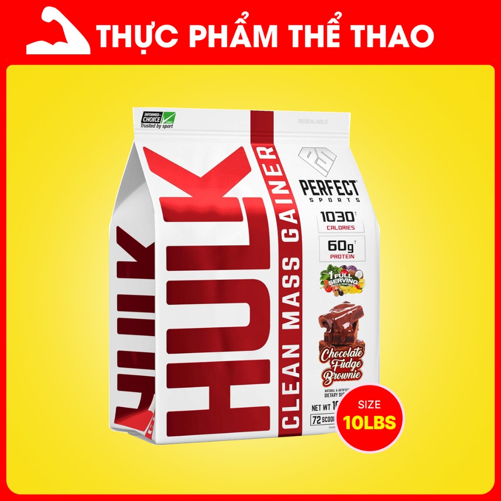 Sữa Hỗ Trợ Tăng Cân HULK Clean Mass Gainer - Bịch 10 Lbs (4.54KG ...