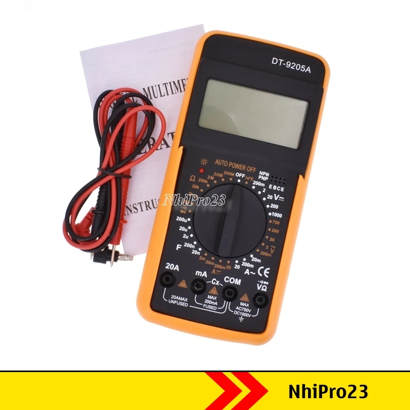 Đồng hồ đo điện vạn năng DT9205A DT9205- Thích hợp cho thợ điện tử hay học sinh sinh viên học ...