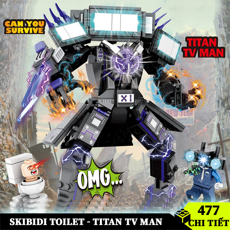 Skibidi Toilet Bộ đồ chơi lắp ráp xếp hình Titan Sound Man CameraMan ...