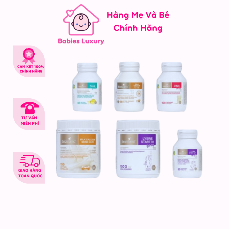 Bio Island Viên Bổ Sung Canxi, DHA, Kẽm Zinc, Lysine Bioisland Úc Cho ...