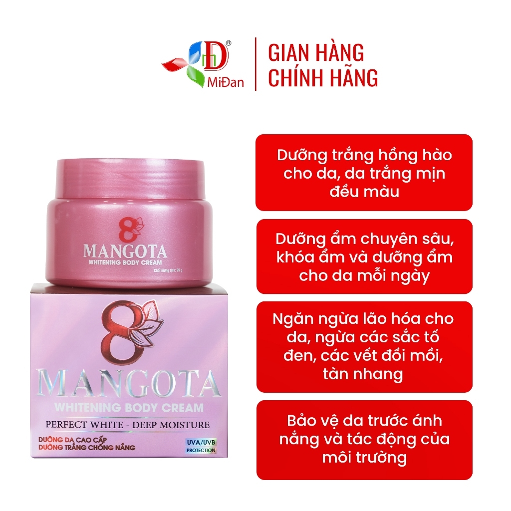 Kem dưỡng trắng toàn thân Mangota 8 Whitening Body Cream - Perfect ...