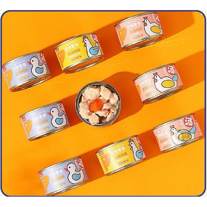 Pate lon Kimpet cho chó mèo, Pate dạng thịt tươi nguyên khối topping ...